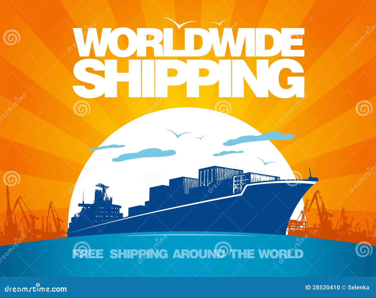 Worldwide shipping design. stock vector. Illustration of parcel - 28520410