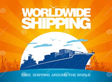 Worldwide shipping design. stock vector. Illustration of parcel - 28520410