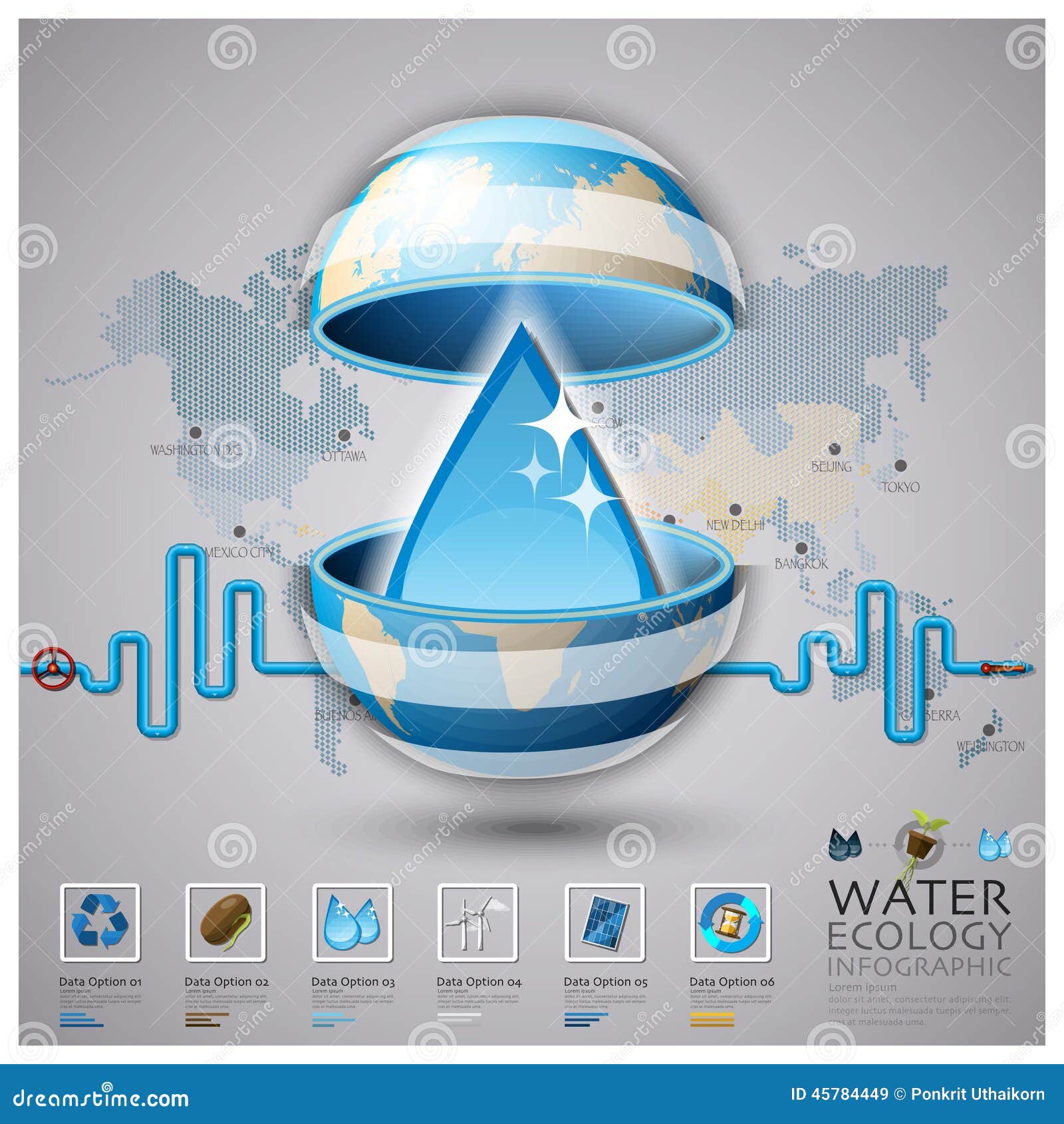 Worldwide Water Ecology and Environment Infographic Stock Vector ...
