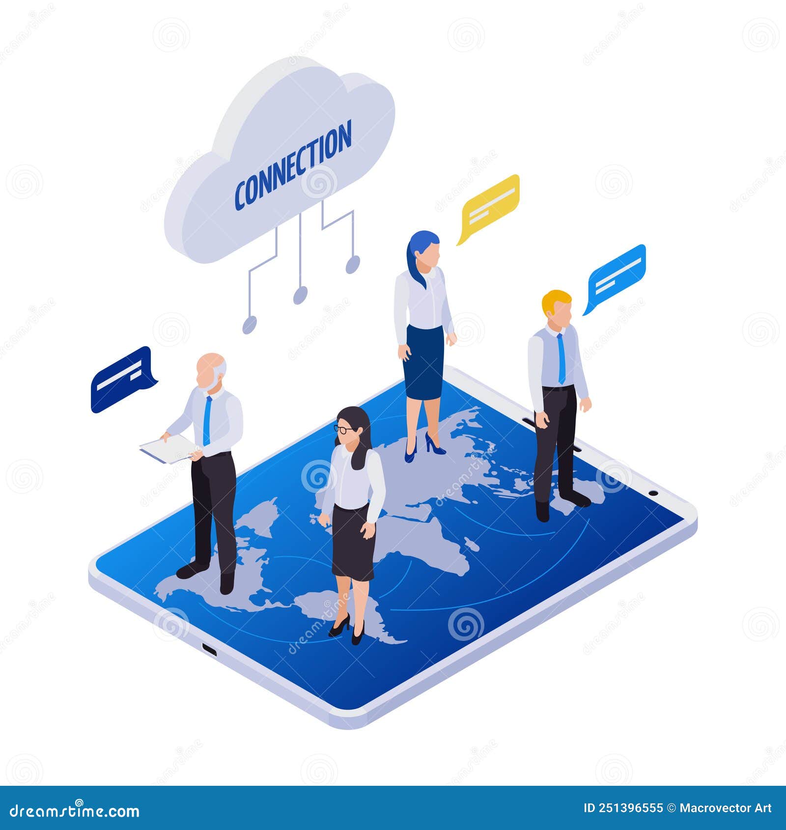 Worldwide Work Connection Composition Stock Vector - Illustration of ...