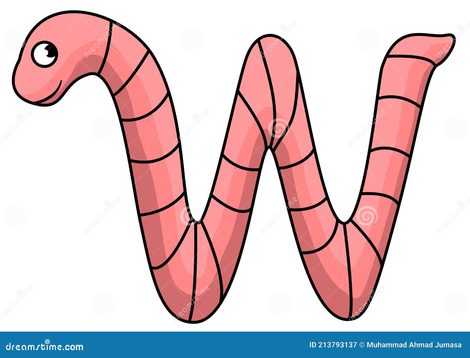 Letter W for Worm Vector stock illustration. Illustration of clip ...