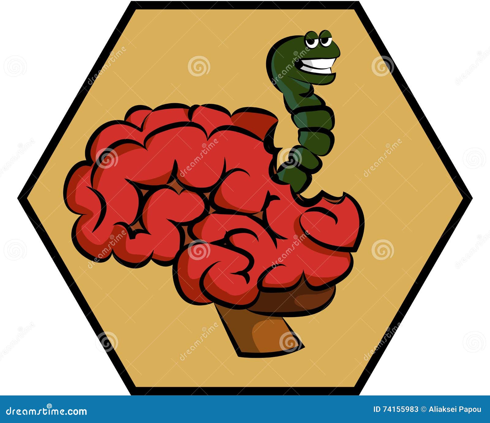 Brain Worm - Parasitic Ailment Neurocysticercosis Illustration Royalty ...