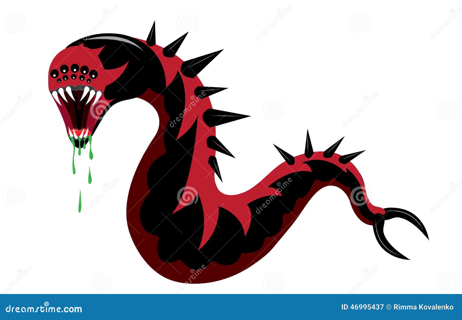 Worm alien. stock vector. Illustration of teeth, angry - 46995437