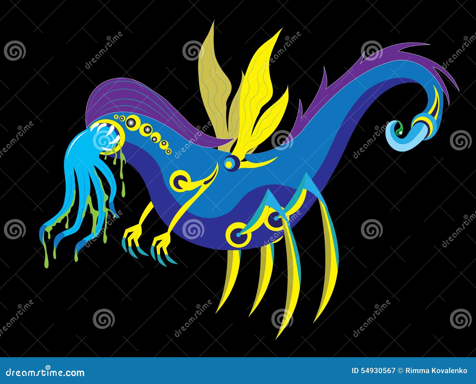 Worm the alien with wings. stock vector. Illustration of alien - 54930567