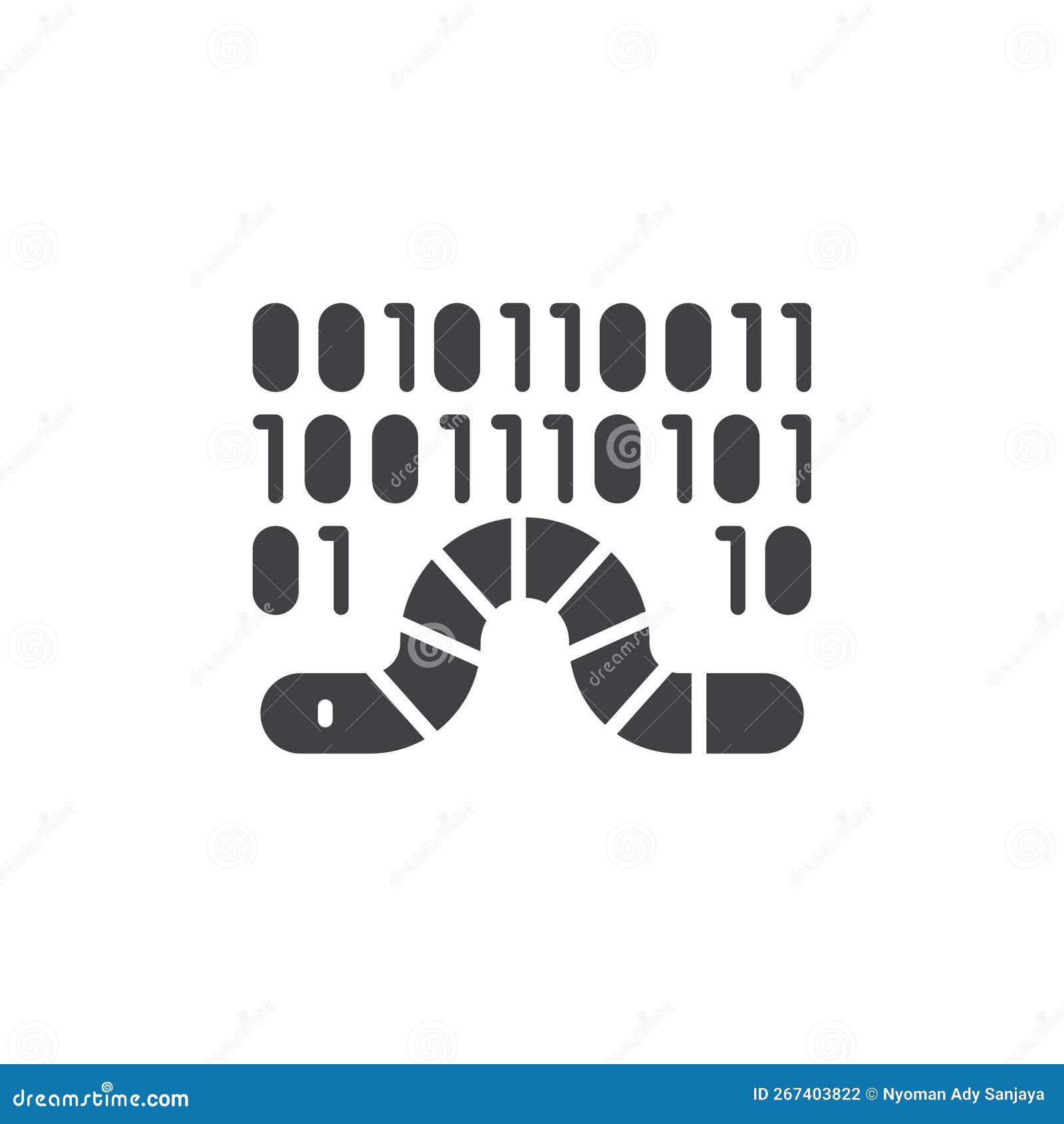 Worm Attack Glyph Icon. Sign for Mobile Concept and Web Design Stock ...