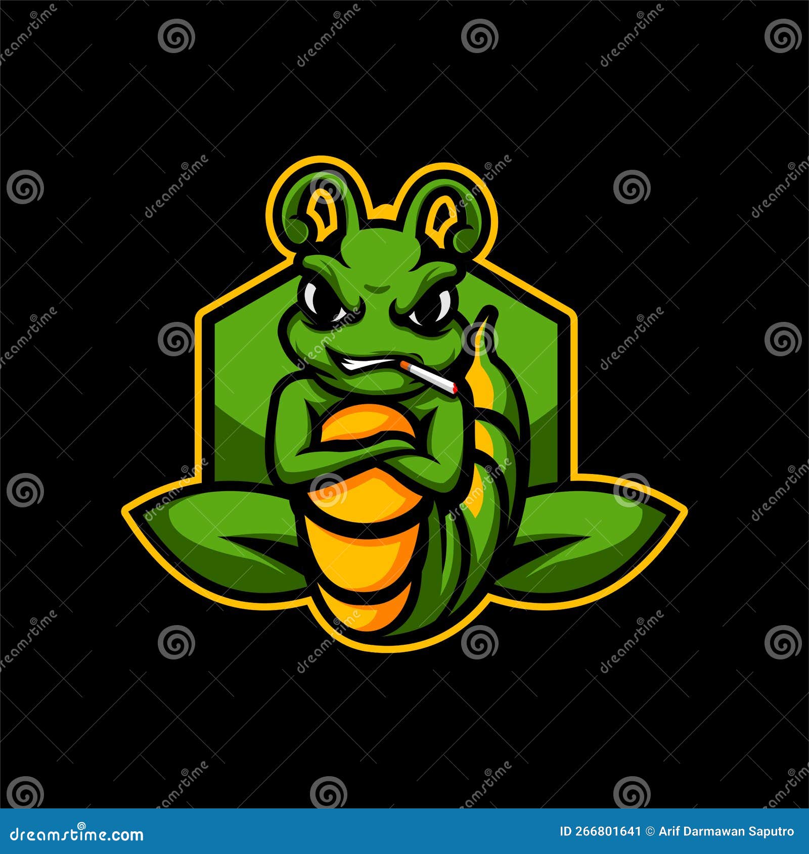 The Smoker Worm Character Mascot Logo Vector Stock Vector ...