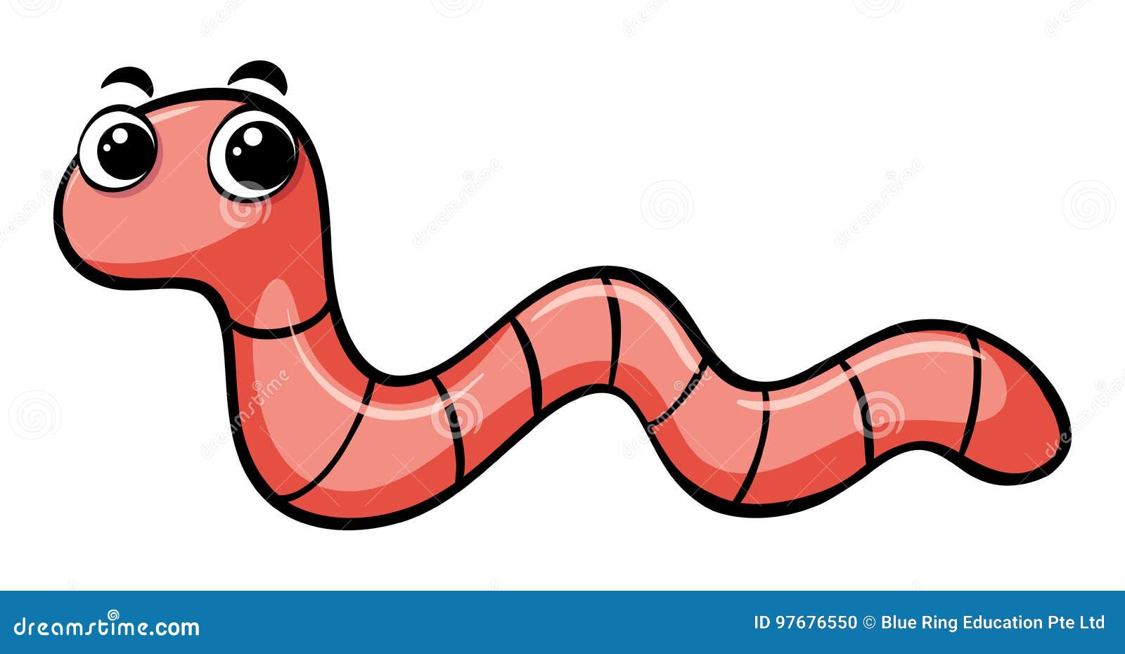 Worm Crawling on White Background Stock Vector - Illustration of living ...