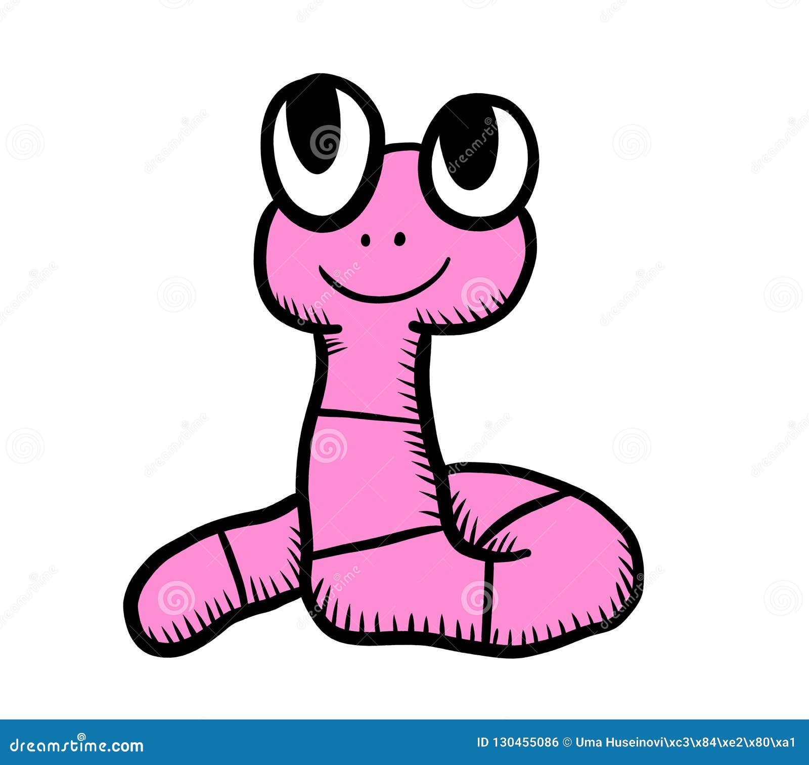Adorable Pink Worm Doodle stock illustration. Illustration of animal ...