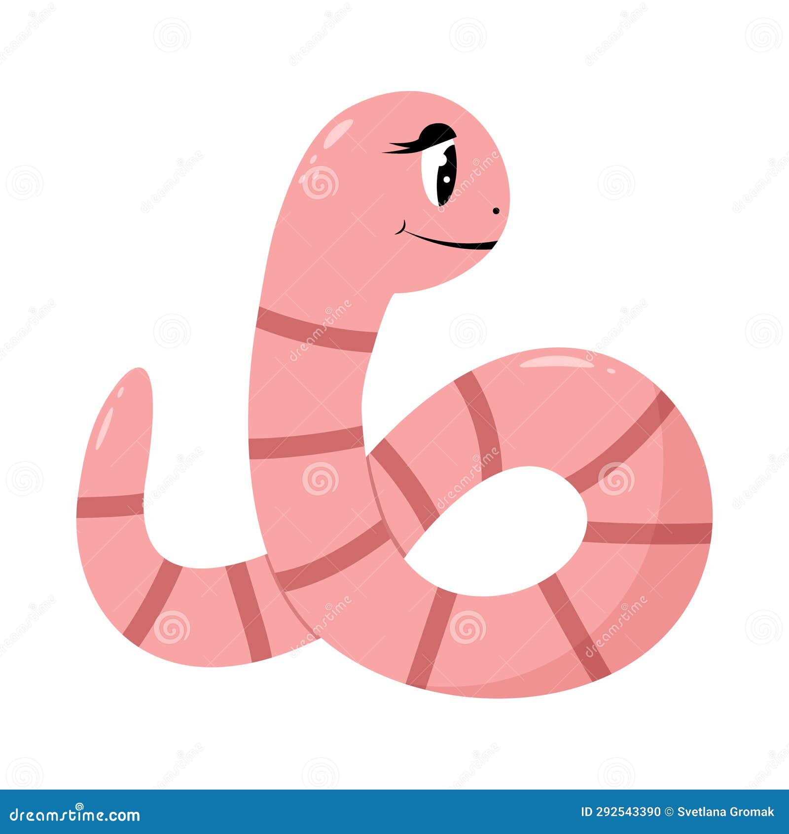 Worm. Funny Cartoon Wormface Stock Illustration - Illustration of ...