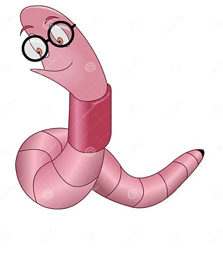 Worm with glasses stock vector. Illustration of happy - 13058696