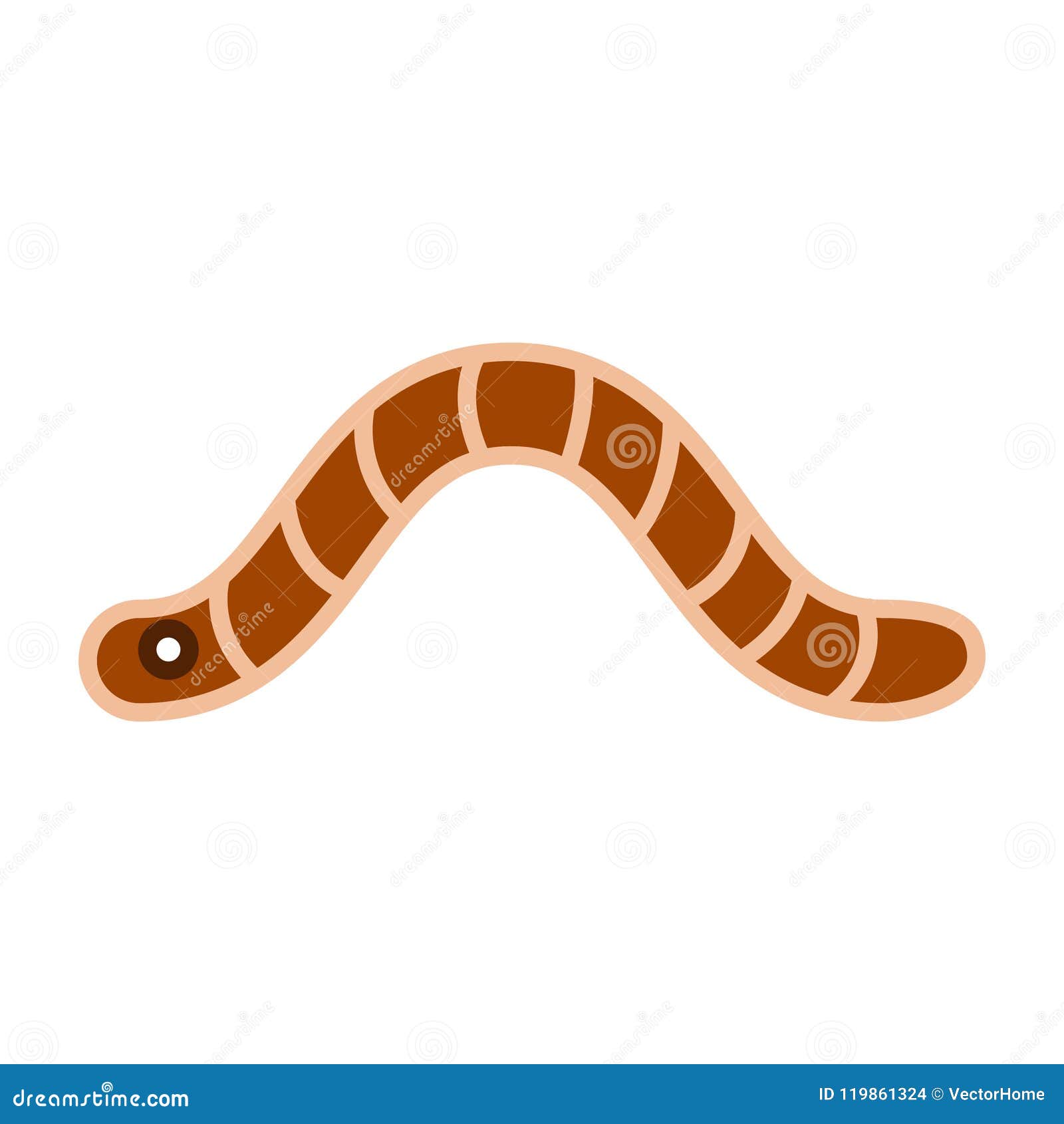 Worm Icon. Smiling Cartoon Earthworm Vector Illustration ...