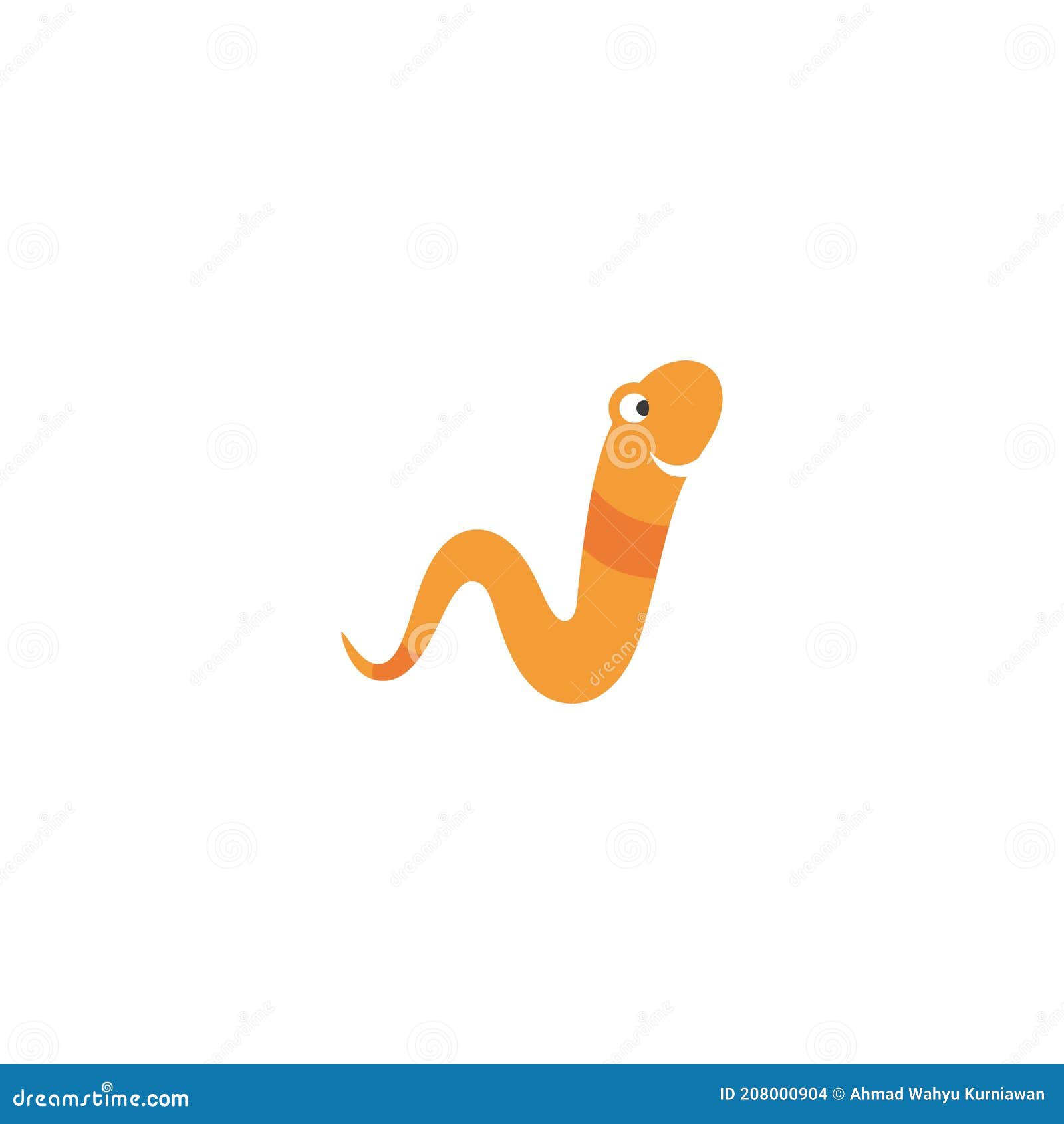 Worm stock vector. Illustration of animal, isolated - 208000904