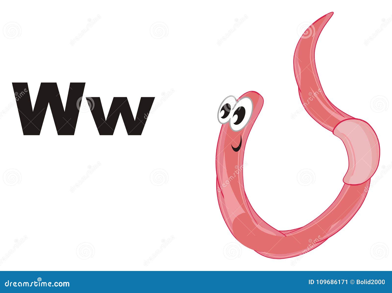 Worm and letters stock illustration. Illustration of funny - 109686171