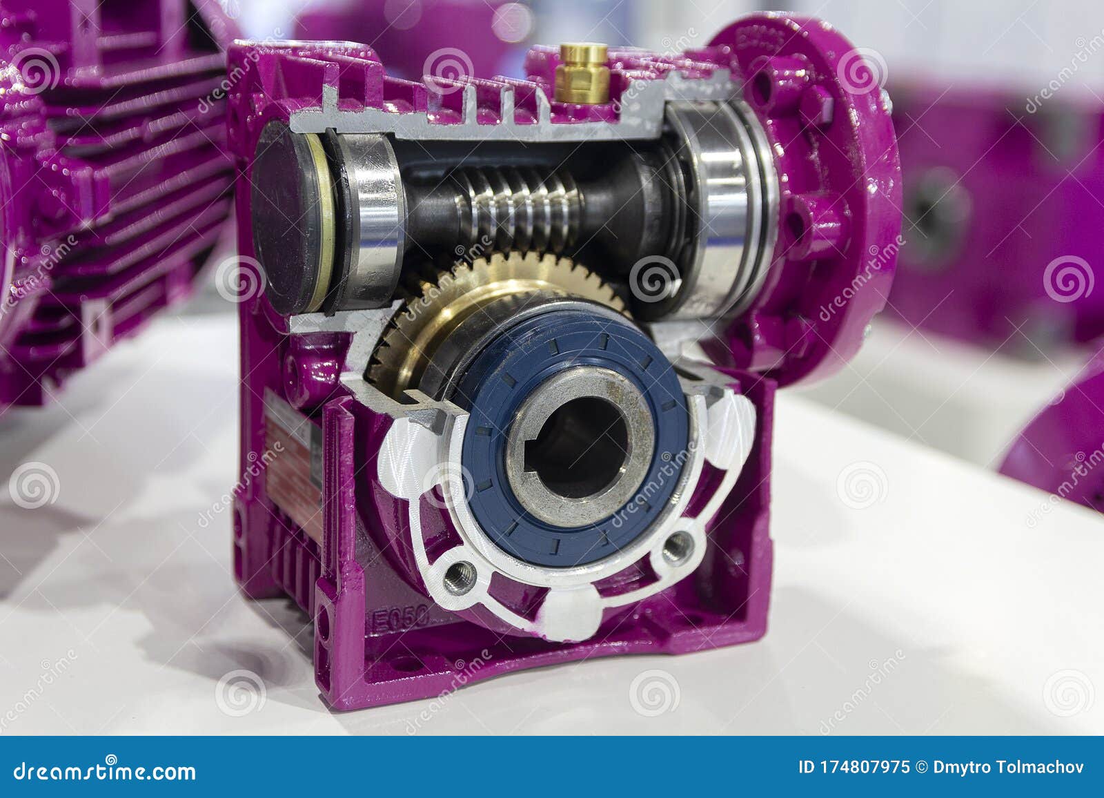 Worm Reduction Gear in Section on Stand is Close-up Stock Image - Image ...