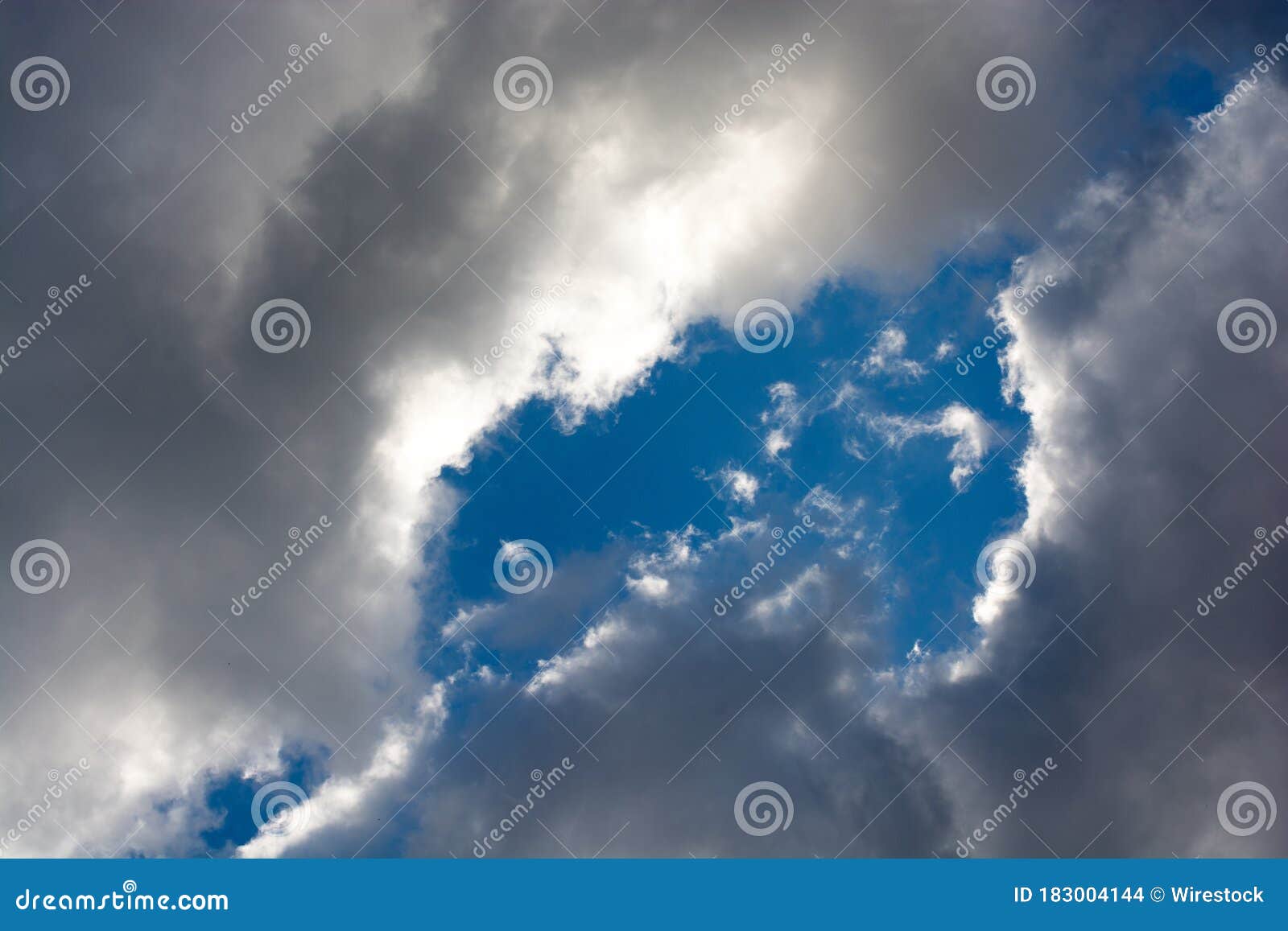 Worm S Eye View of a Cloudy Sky with a Small Clearing Stock Photo ...