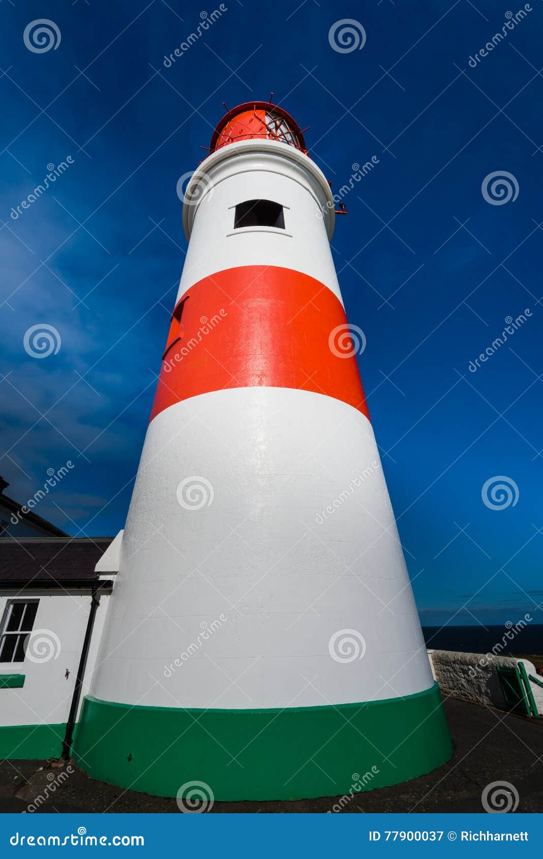 Worm S Eye View of Colourful Souter Lighthouse Stock Image - Image of ...