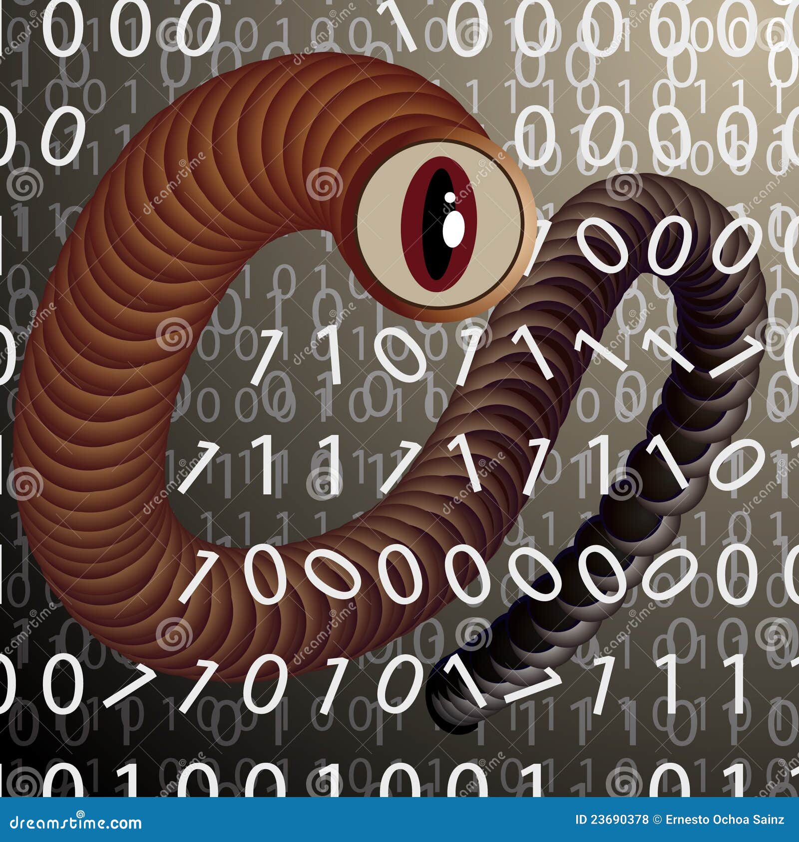 The worm spy stock vector. Illustration of online, binary - 23690378