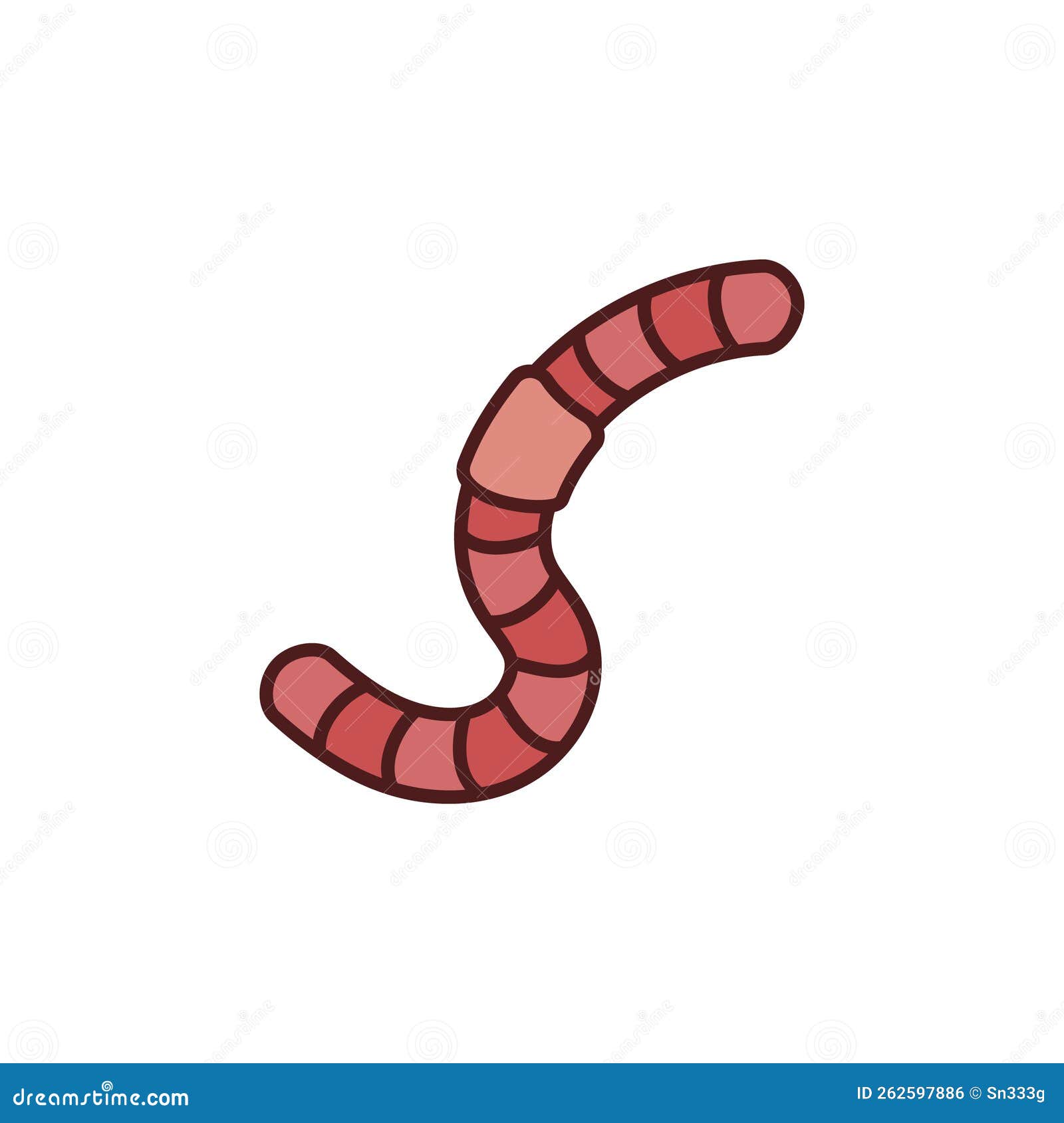 Worm Vector Concept Red Icon - Earth-worm Sign Stock Vector ...