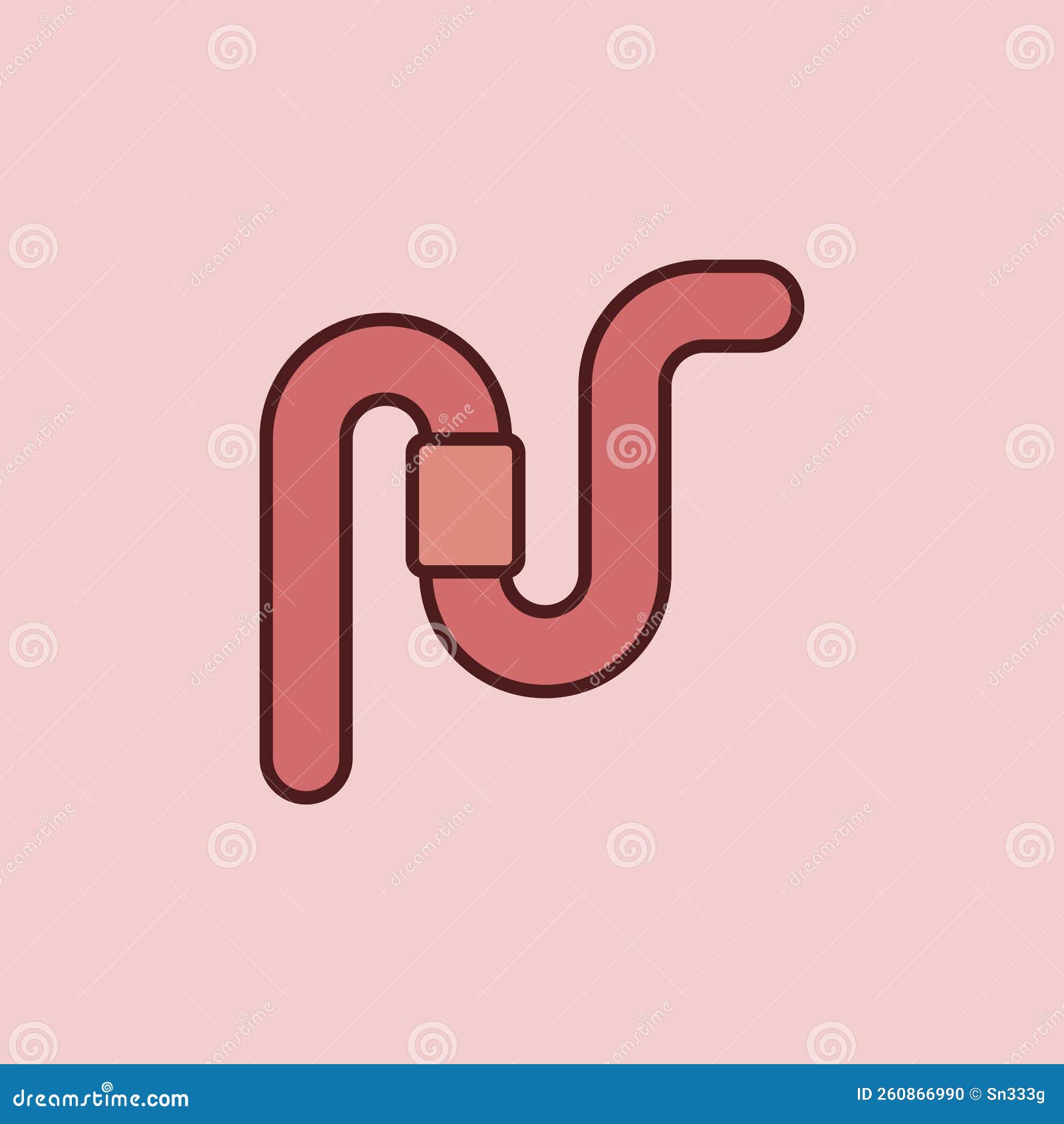 Worm Vector Concept Red Icon - Earthworm Modern Sign Stock Vector ...