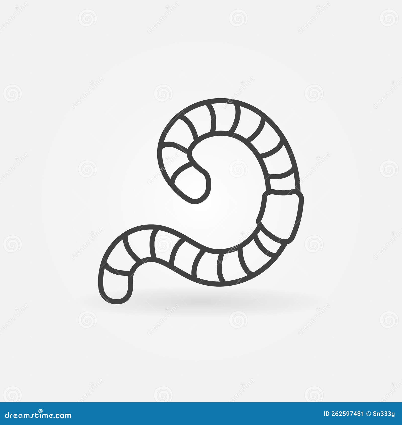 Worm Vector Earthworm Concept Outline Icon or Symbol Stock Vector ...
