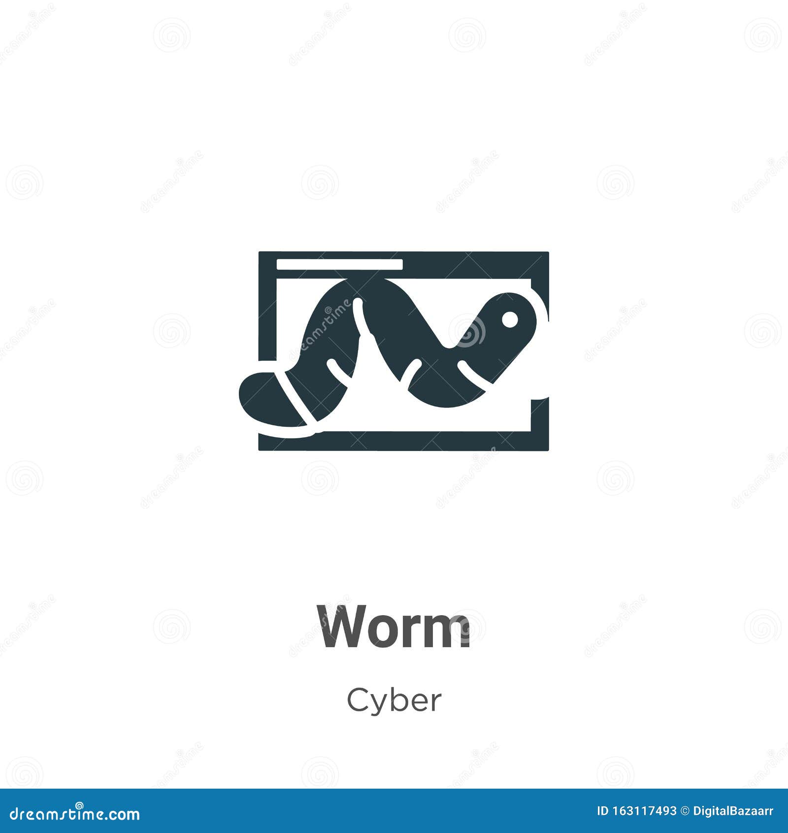 Worm Vector Icon on White Background. Flat Vector Worm Icon Symbol Sign ...