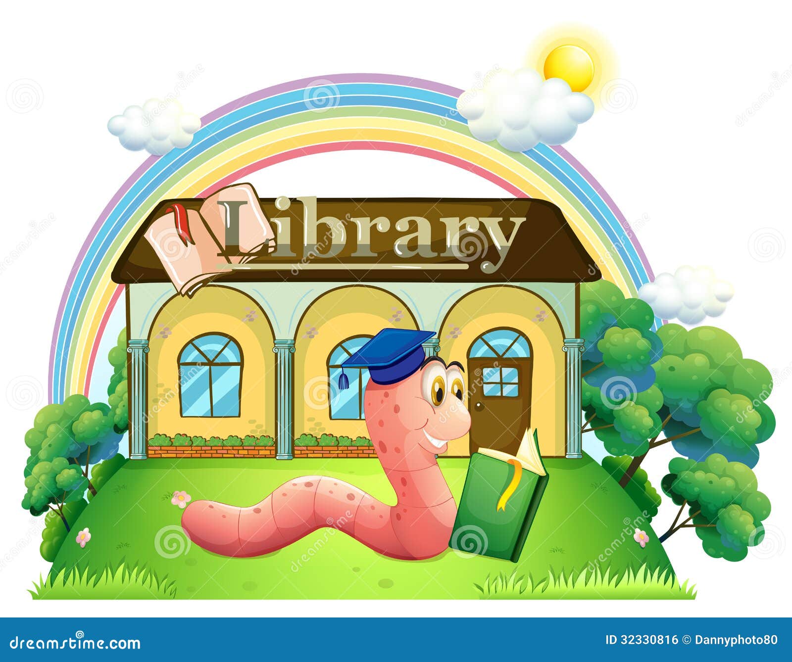 Worm Wearing Graduation Cap Reading Stock Illustrations – 5 Worm ...