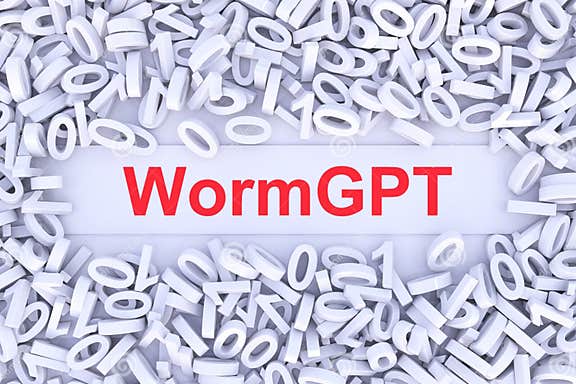 WormGPT Concept Scattered Binary Code 3D Stock Illustration ...