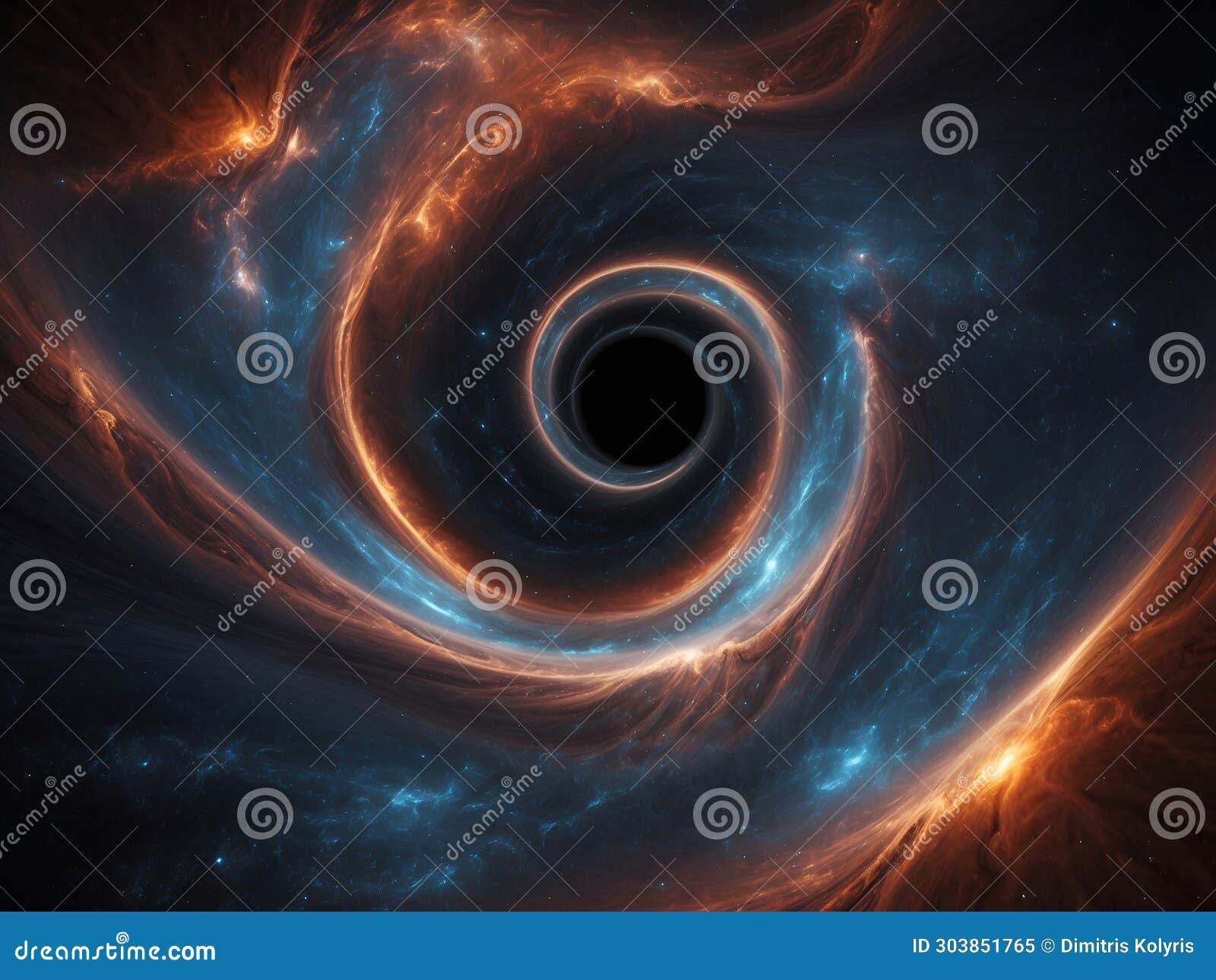 Wormhole in Deep Space Vortex To Another Dimension Abstract Astronomy ...