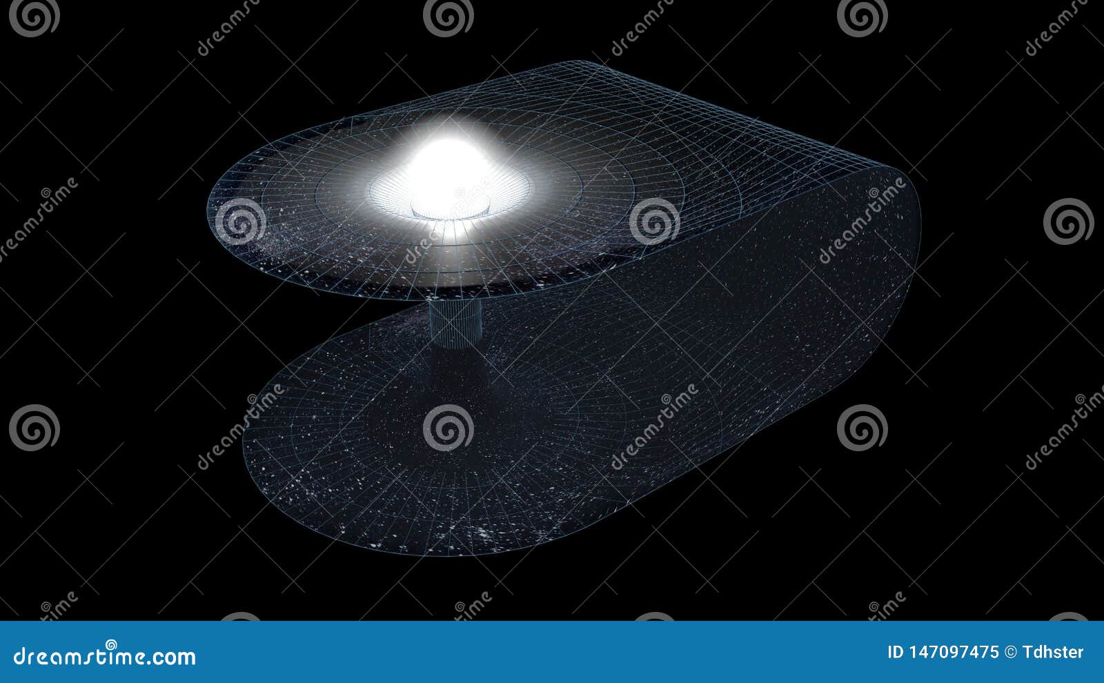 A Wormhole Connecting Two Point in Space. Singularity. 3d Illustration ...