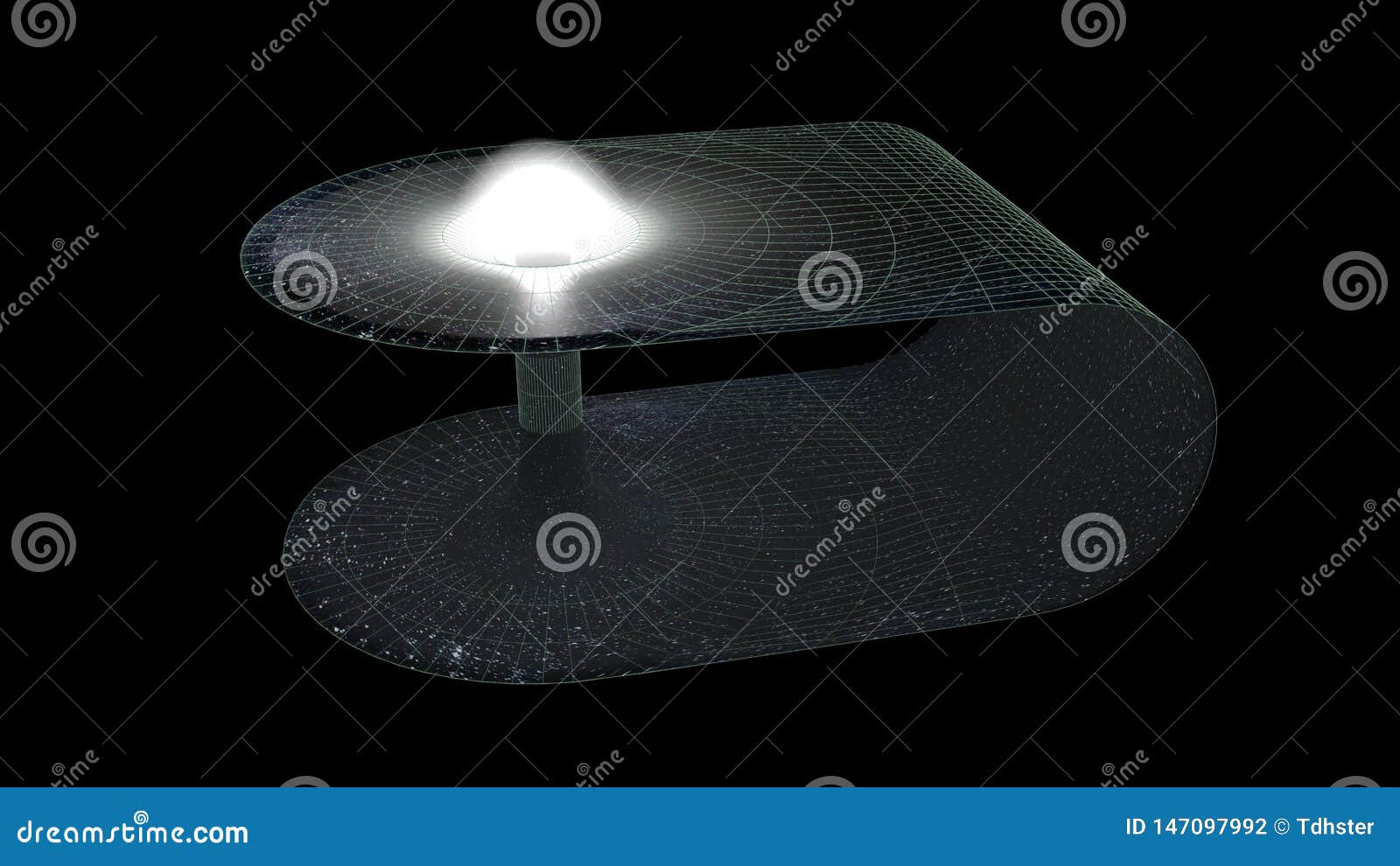 A Wormhole Connecting Two Point in Space. Singularity. 3d Illustration ...