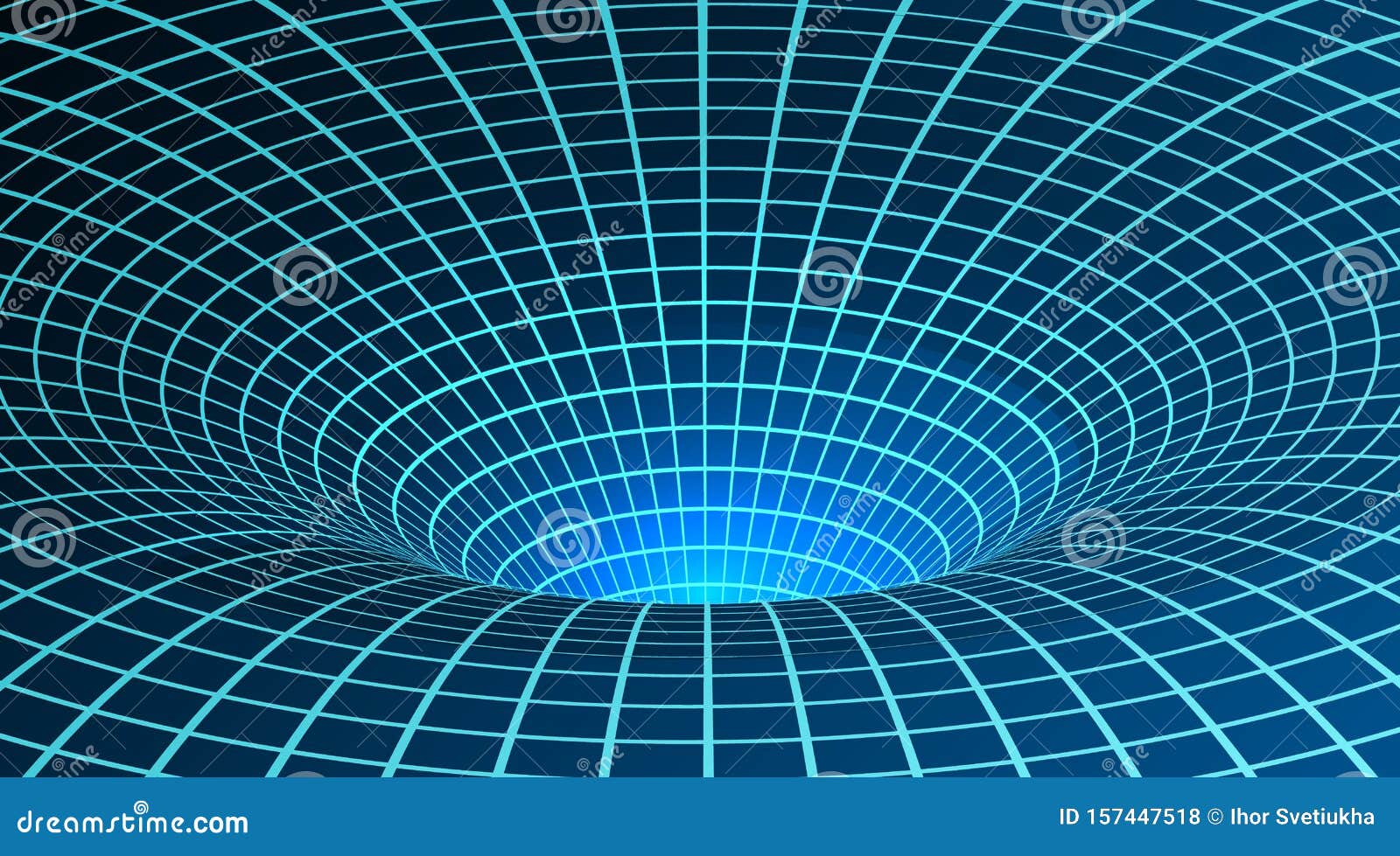 Wormhole. Singularity and Event Horizon. Digital Visualisation of Black ...