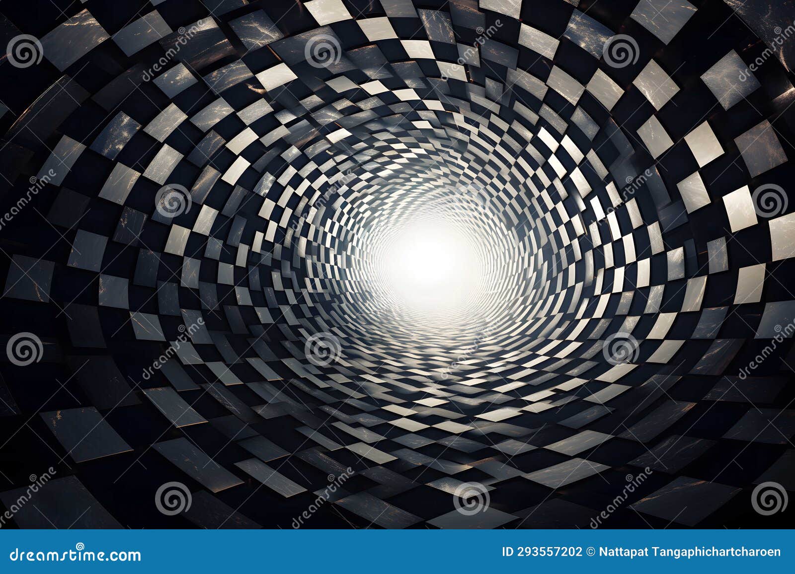 Wormhole, Spiral Grid Tunnel, Abstract Frame Tunnel, Generated AI Stock ...