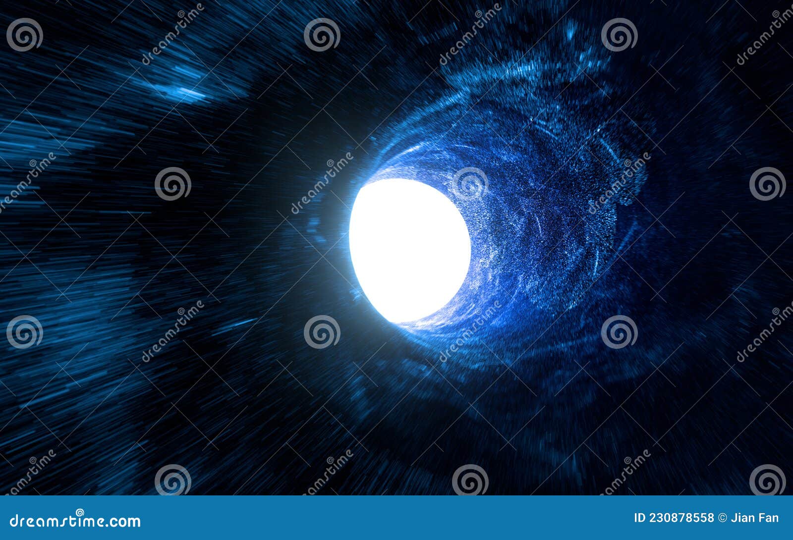 Wormholes and Glowing Tunnels, 3d Rendering Stock Illustration ...