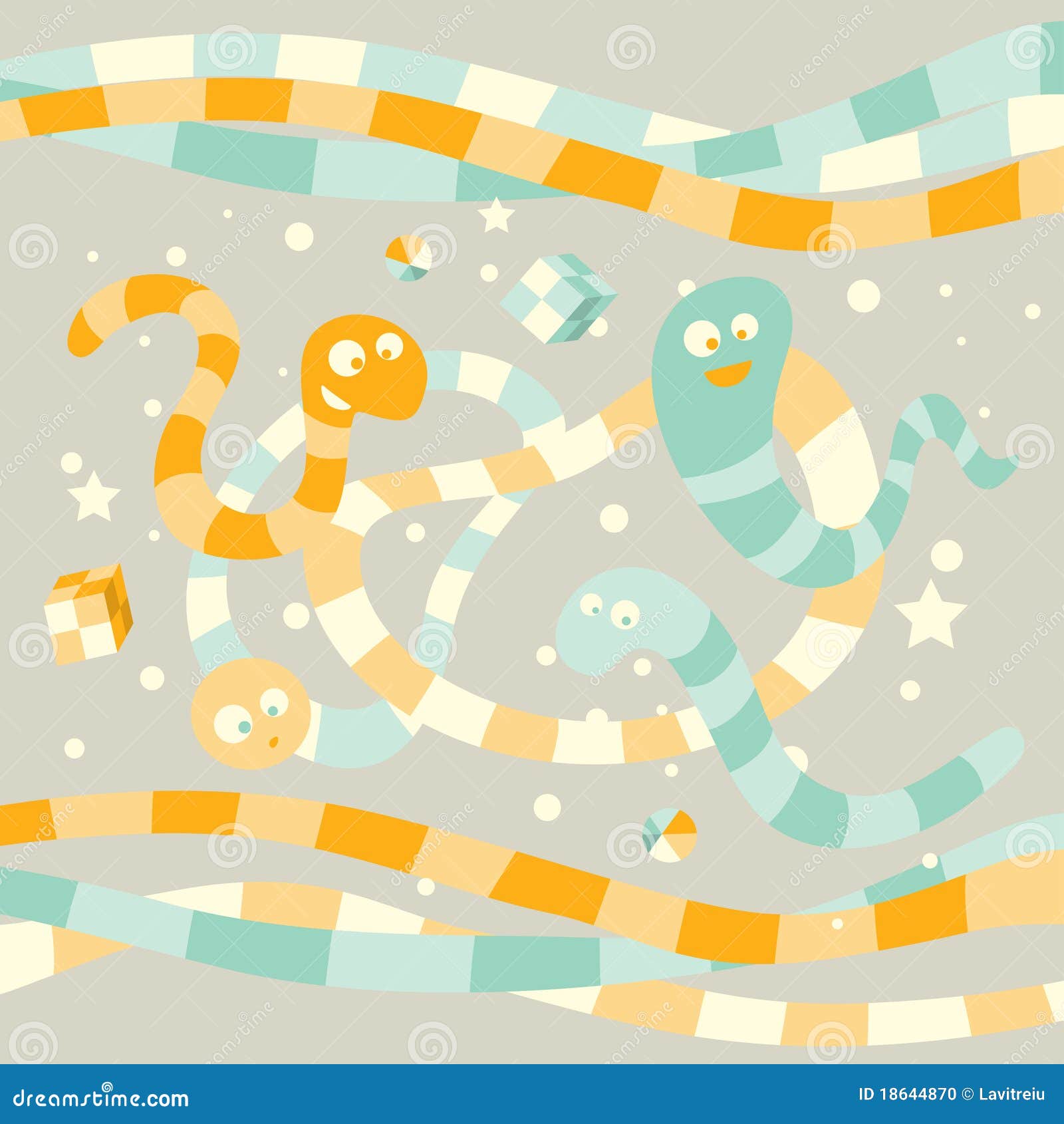 Worms background stock vector. Illustration of cute, eyes - 18644870