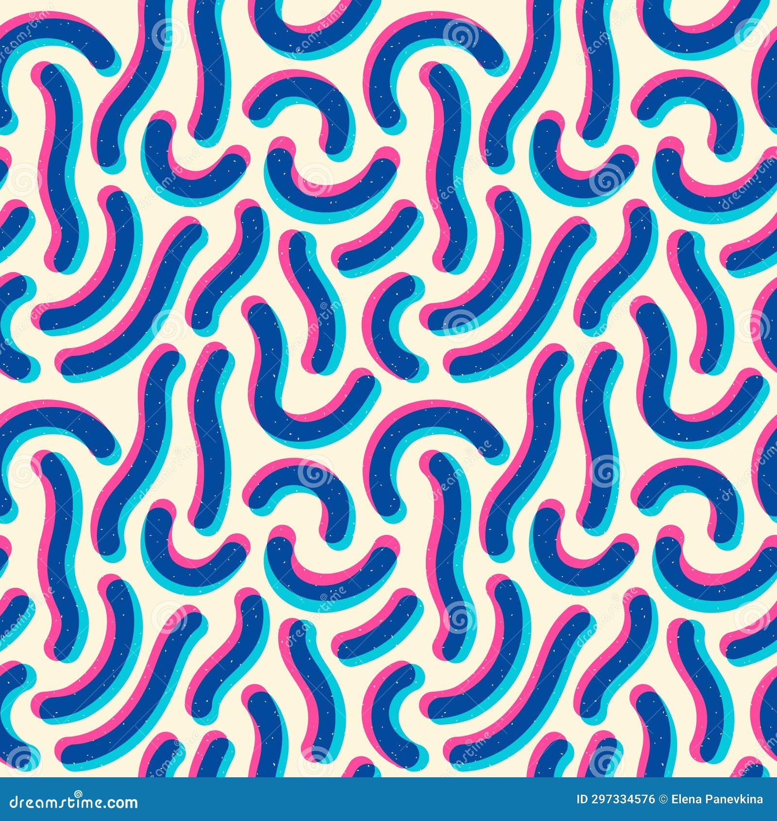 Worms, Bold Lines, Wide Stripes with Risograph, Riso Print Effect ...