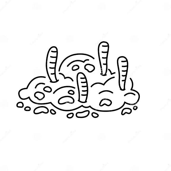 Worms in Compost Color Line Icon. Composting Stock Vector ...