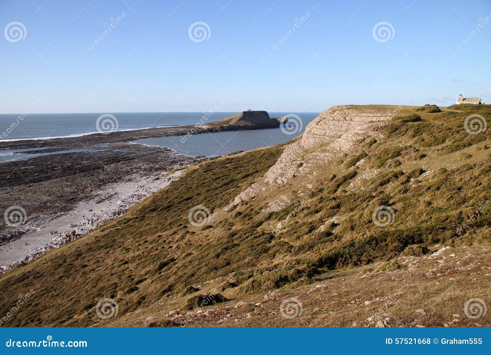 Worms Head stock photo. Image of rock, headland, peninsula - 57521668