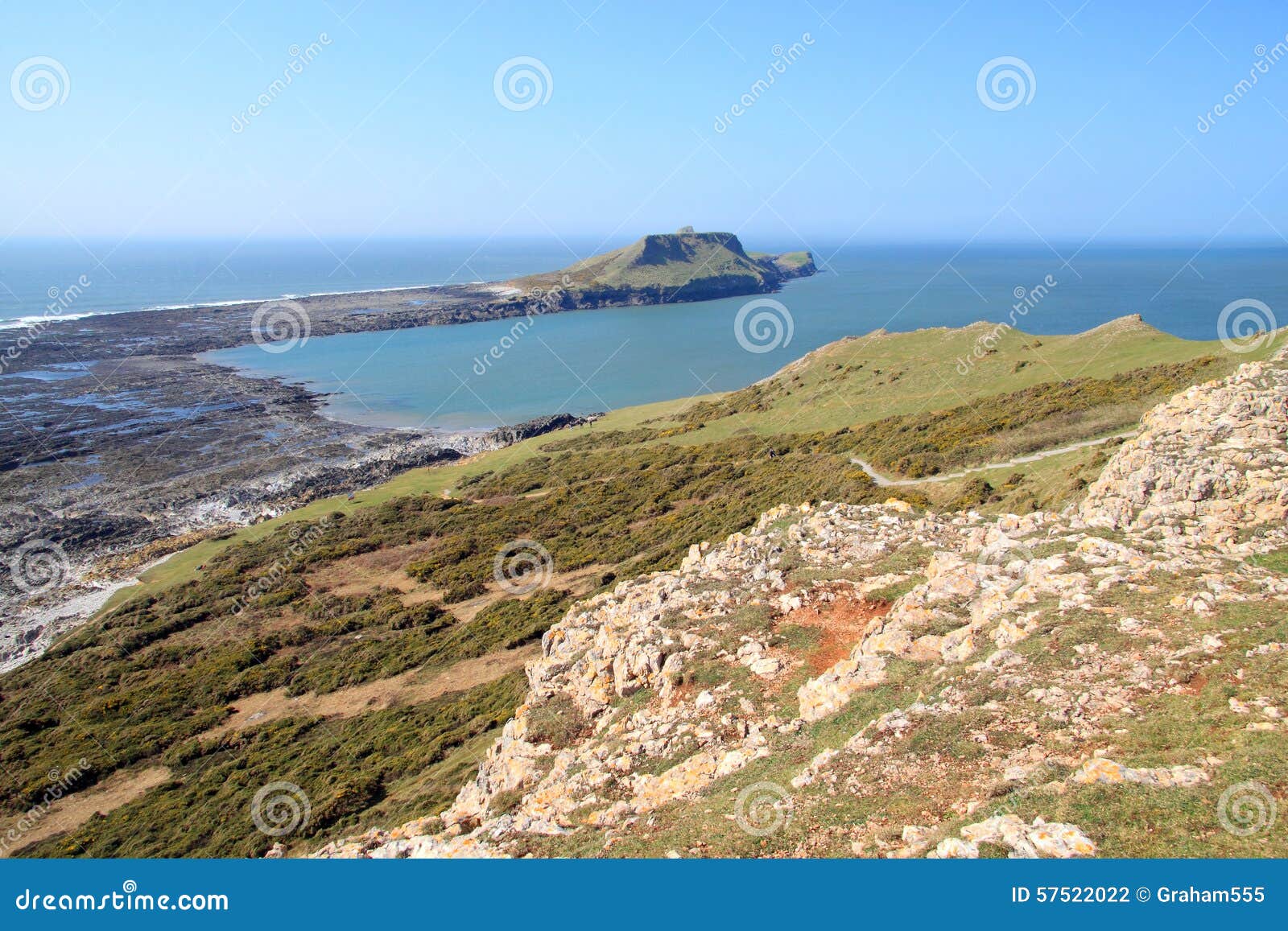 Worms Head stock photo. Image of britain, wales, kingdom - 57522022