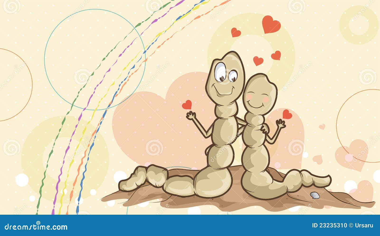 Worms in love stock vector. Illustration of ornate, decor - 23235310