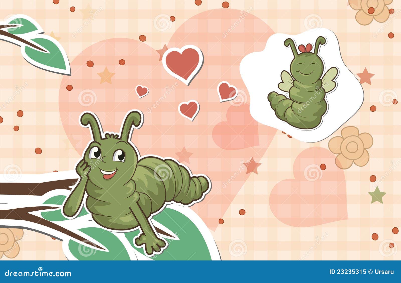 Worms in love stock vector. Illustration of worm, design - 23235315