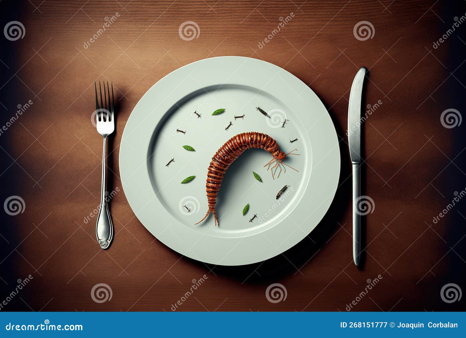 Worms on a Plate As a Main Food, Protein Alternative. Ai Generated ...