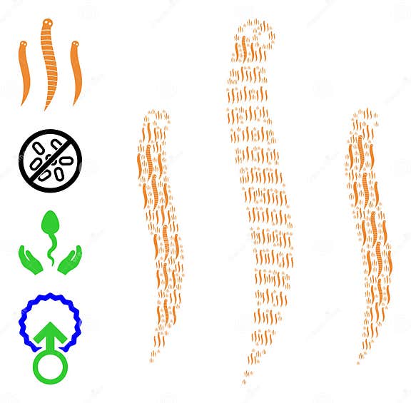 Worms Recursive Mosaic of Self Items Stock Vector - Illustration of ...