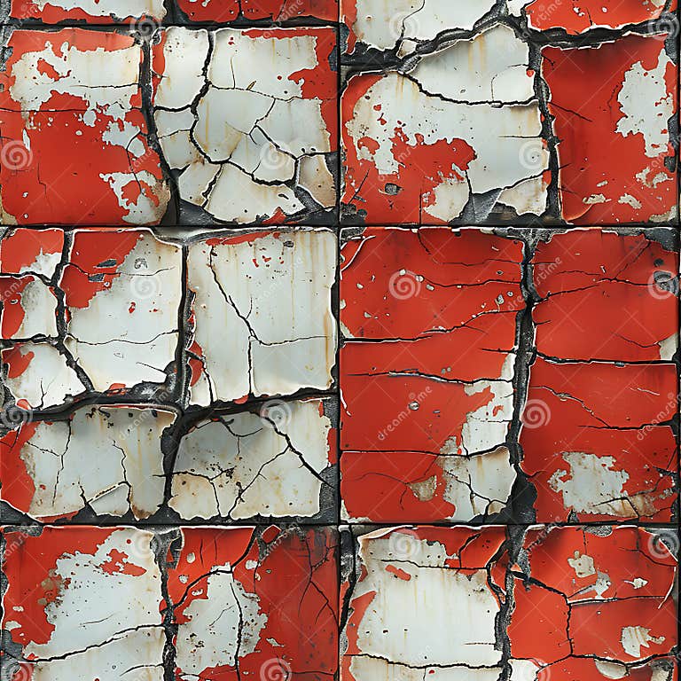 Worn and Aged Tile Texture, Repeating Pattern Stock Illustration ...