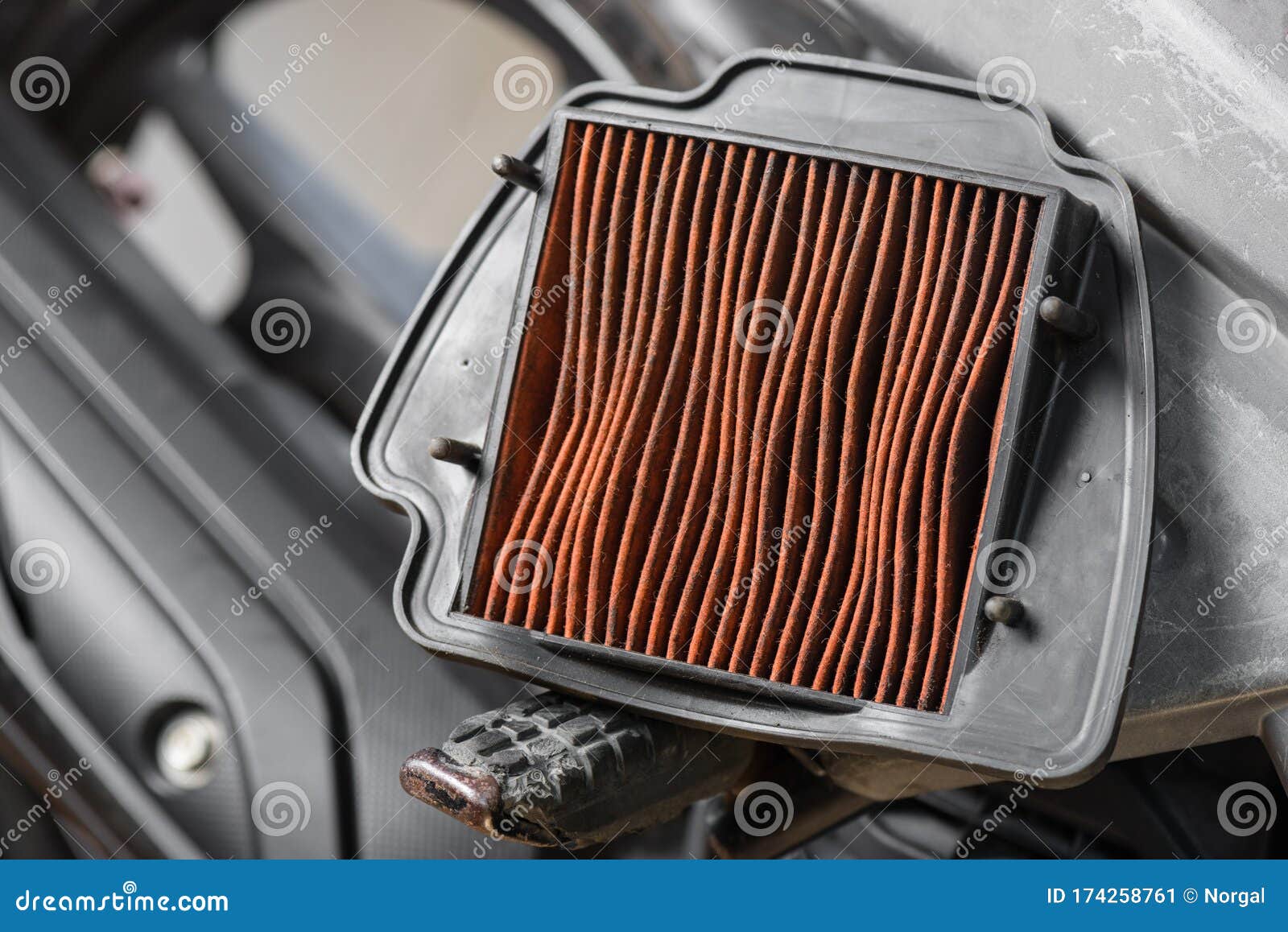 Worn air filter stock image. Image of bike, motorbike - 174258761