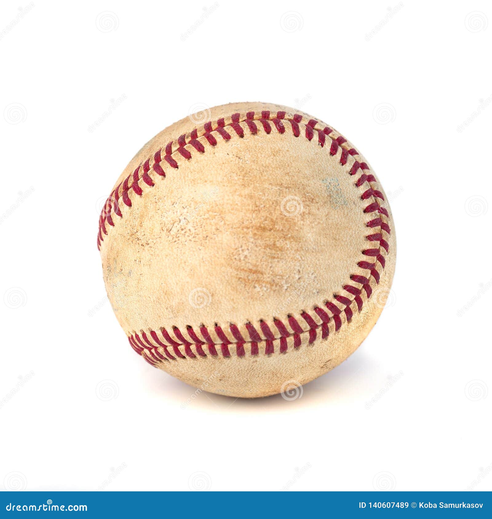 Worn Baseball Isolated on White Background, Sport Stock Image - Image ...