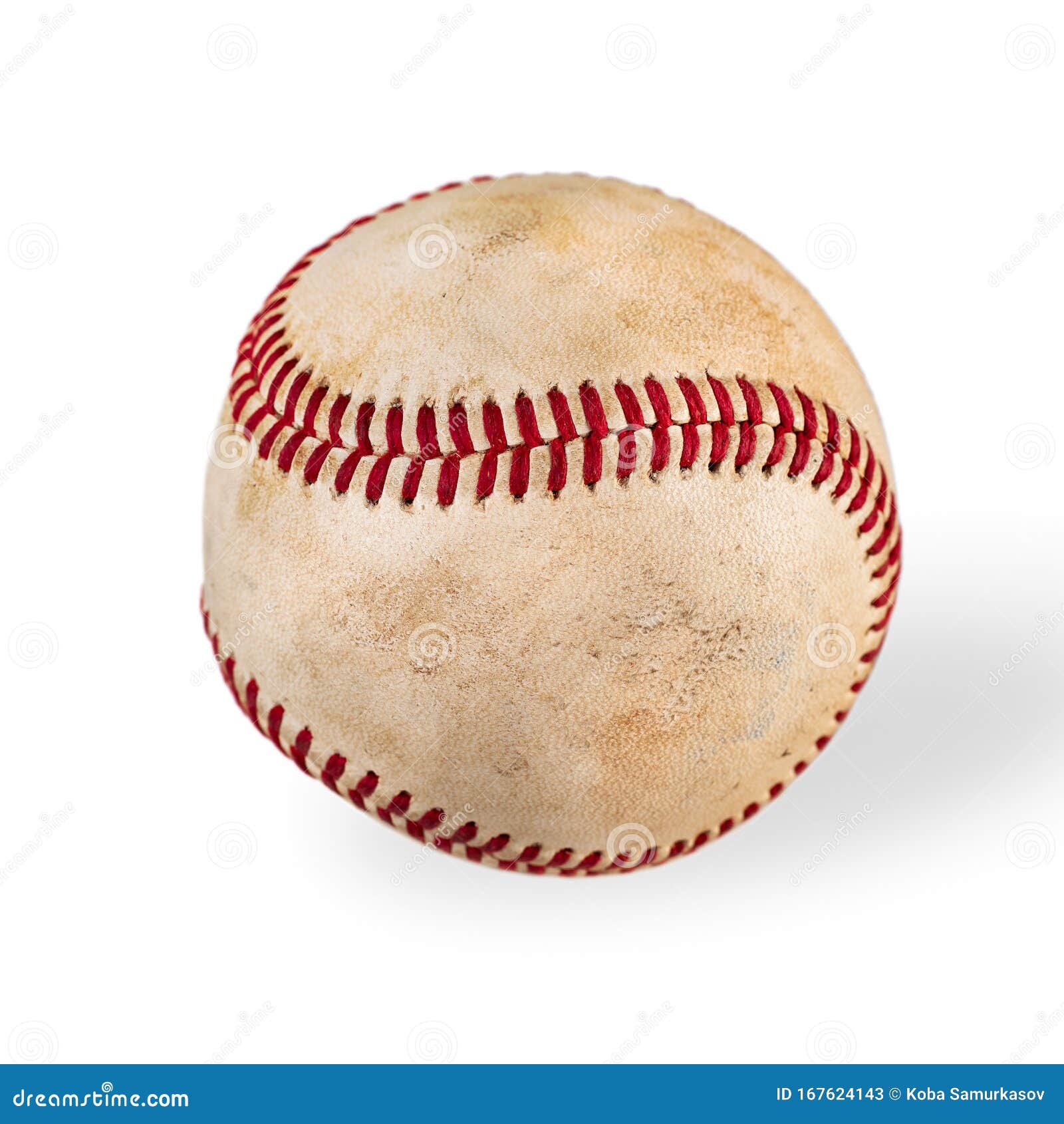 Worn Baseball Isolated on White Background, Team Sport Stock Image ...