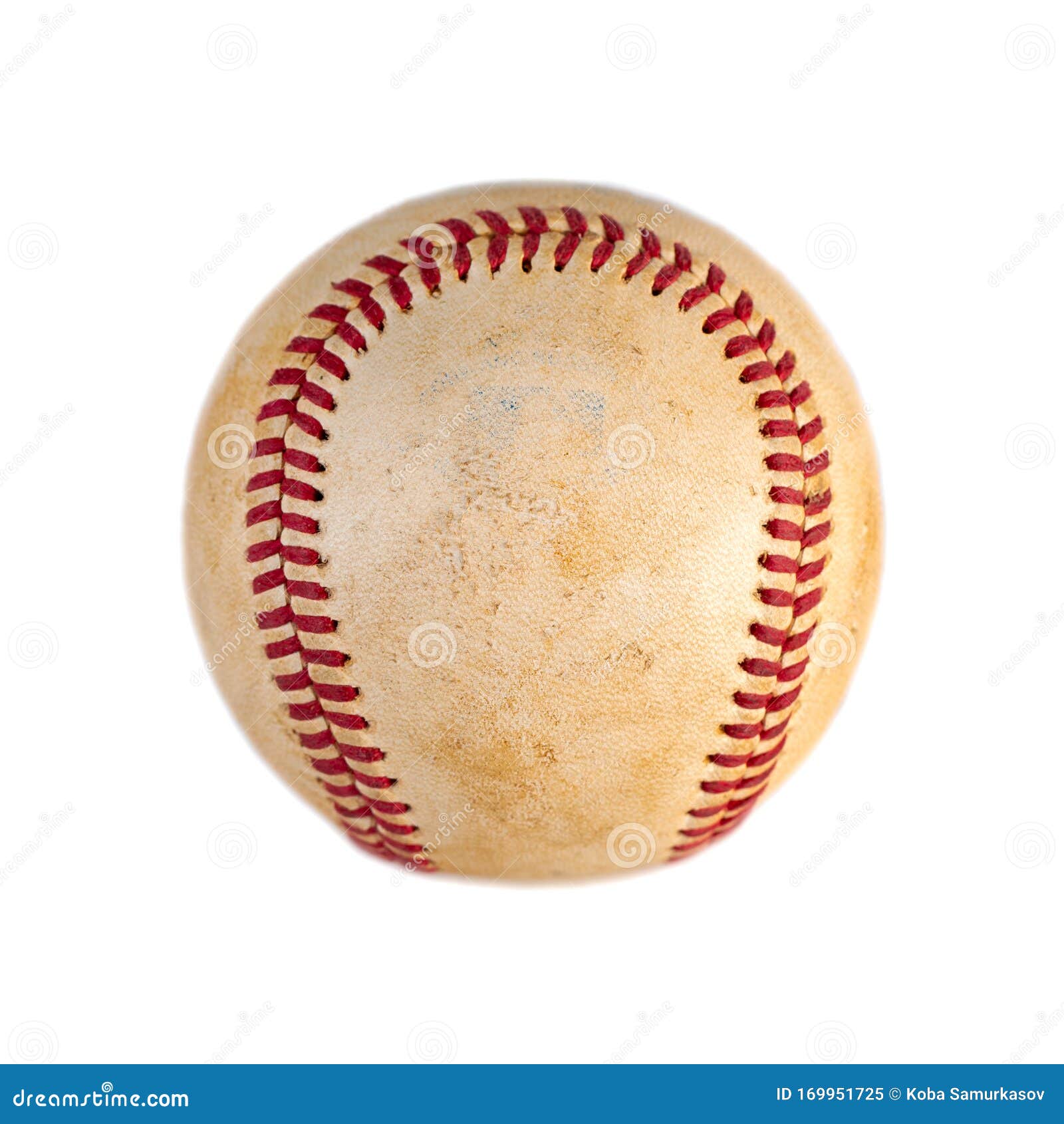 Worn Baseball Isolated on White Background, Team Sport. Stock Image ...