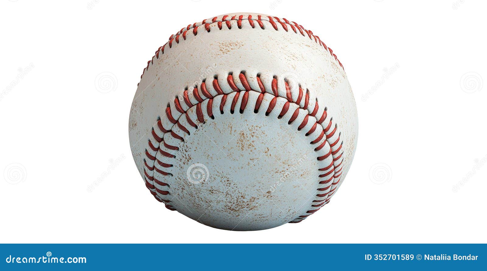 Worn Baseball with Red Stitches Isolated on Transparent Background ...