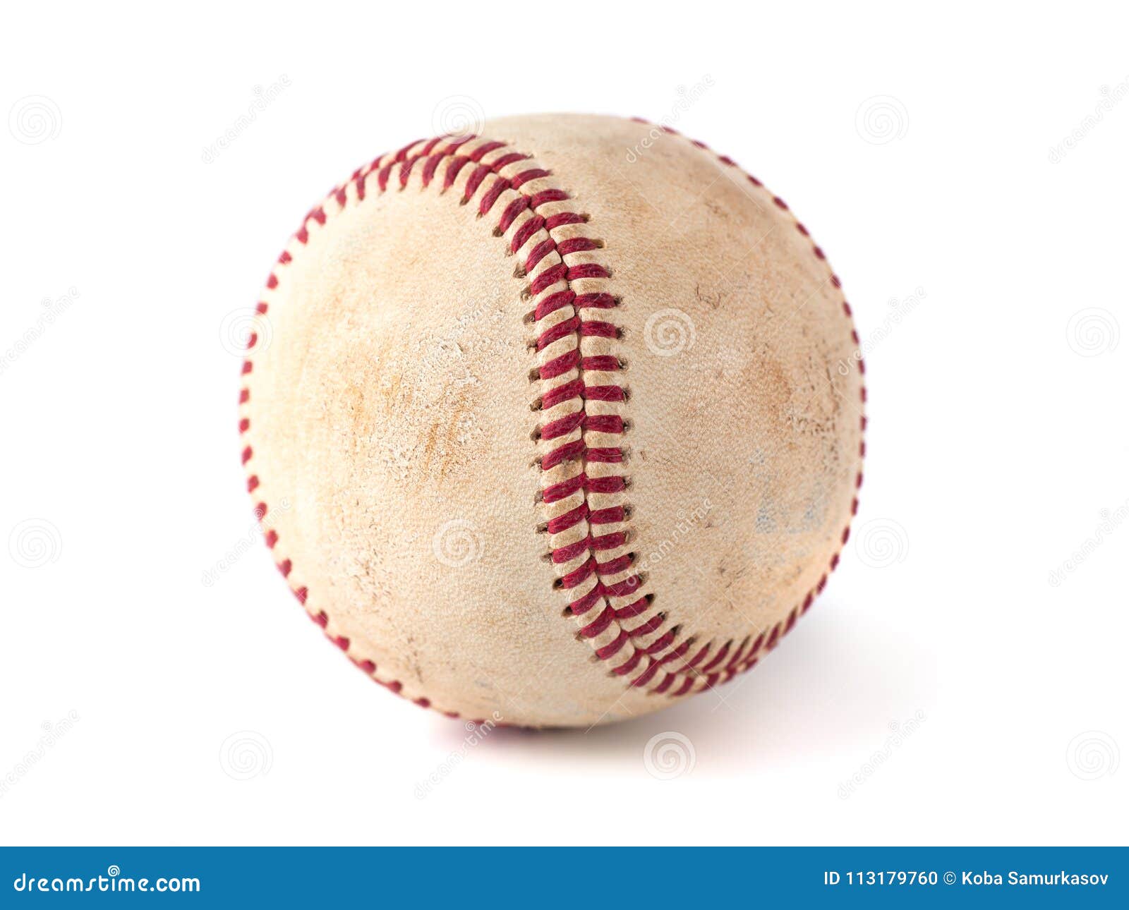 Worn Baseball on White Background, Sport Stock Photo - Image of closeup ...