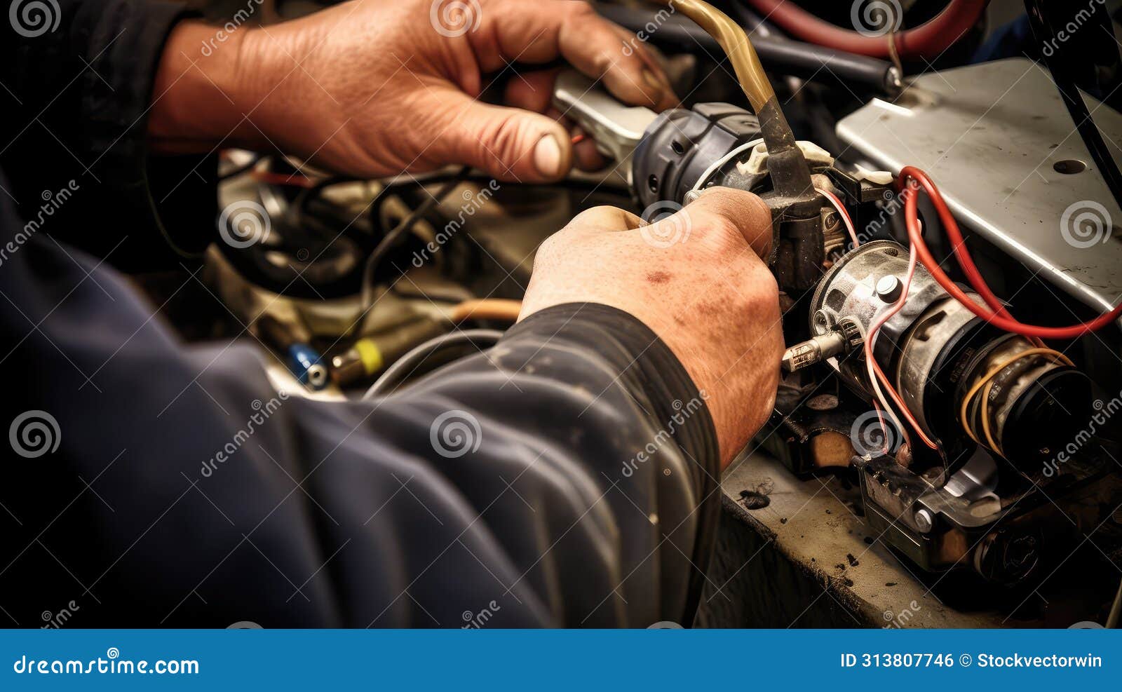 Worn battery cables stock illustration. Illustration of generated ...